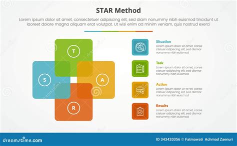 Star Method Infographic Concept For Slide Presentation With Square Cycle Circular With 4 Point