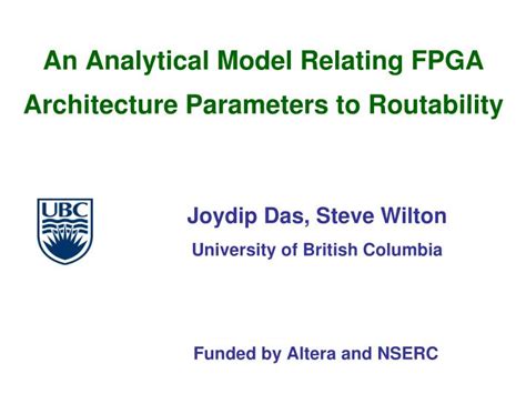 ppt an analytical model relating fpga architecture parameters to