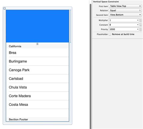 Ios Autolayout With Fixed Size View And Auto Resizing Table View