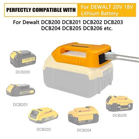 Dewalt 리튬 이온 배터리 Usb 및 C타입 벨트 클램프 고속 충전기 랙 휴대용 배터리 홀더 어댑터 스위치 포함