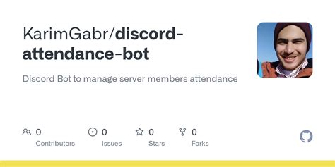 Github Karimgabrdiscord Attendance Bot Discord Bot To Manage Server