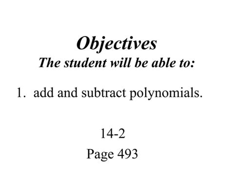 Addsubtract Polynomials Ppt