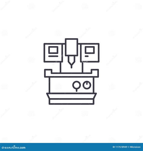 Industrial Machine Tool Linear Icon Concept Industrial Machine Tool
