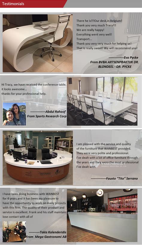 Semicircular Customized Modern Solid Surafce Reception Desk