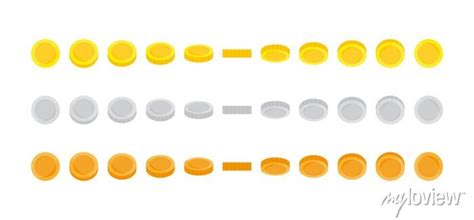 Set Of Coin Sprites Illustration For Animation Frames Use In Canvas Prints For The Wall Set Of Coin Sprites Illustration For Animation Frames Use In Canvas Prints For The Wall