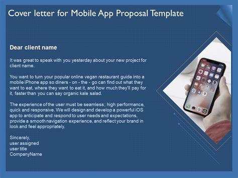 Cover Letter For Mobile App Proposal Template Ppt Example Topics