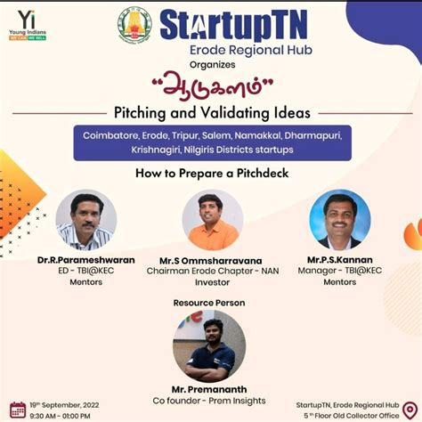 Sakthivel Kaliappan On Linkedin Startuptn Erode Regional Hub Conducting Aadukalam Program To