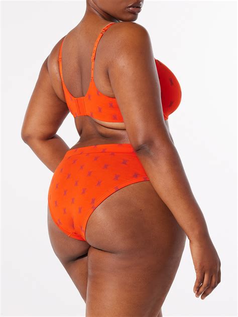 Cotton Essentials Cheeky Panty In Multi And Orange And Red Savage X Fenty