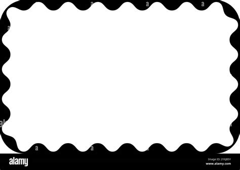 Rectangle Frame With Wavy Inner Borders Rectangular Vignette For