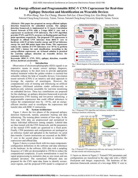 Pdf An Energy Efficient And Programmable Risc V Cnn Coprocessor For Real Time Epilepsy