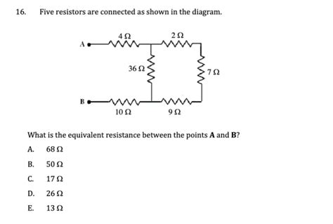 Solved Five Resistors Are Connected As Shown In The Chegg Com
