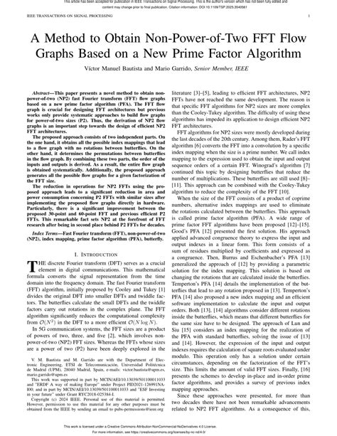 pdf a method to obtain non power of two fft flow graphs based on a