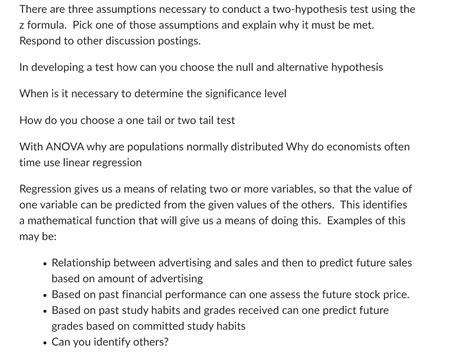 [solved] there are three assumptions necessary to conduct