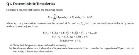 Solved Q1 Deterministic Time Series Consider A Process That