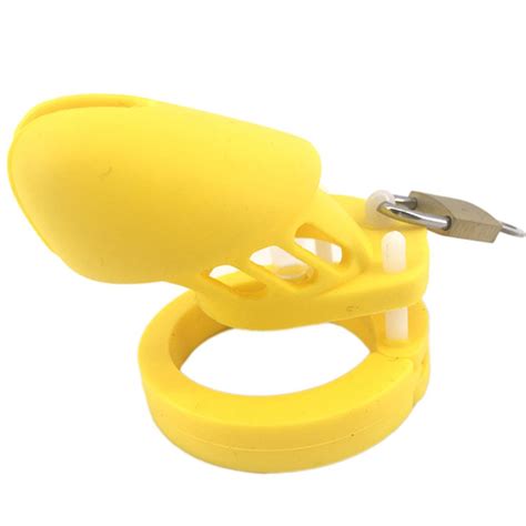 Silicone Cock Cage Small Male Yellow C1 Chastity Cage