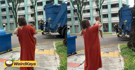 Mum Proudly Shows Newborn Her Dad Working On A Garbage Truck Hopes