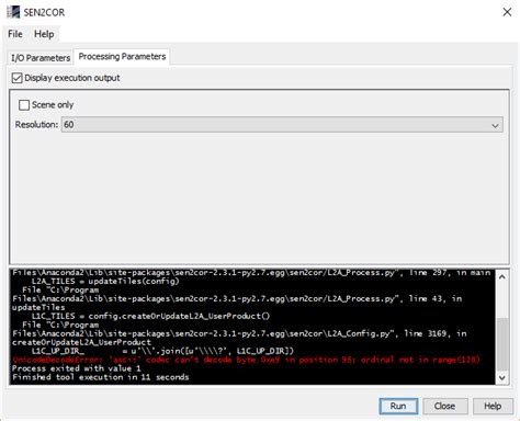 Cant Run Sen2cor Error Message Unicodedecodeerror Sen2cor Step Forum