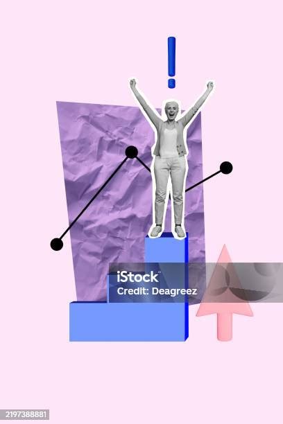 주형 포스터 트렌드 삽화 3d 사진 콜라주 늙은 여자 승리 사다리 경력 승진 목표 성취 목표 전략 쪽으로 개발에 대한 스톡 사진 및 기타 이미지 Istock