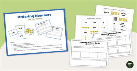 Early Learning Maths Activity Ordering Numbers Teach Starter