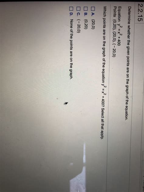 Solved Determine Whether The Given Points Are On The Chegg
