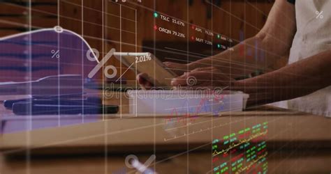 image of percentile symbols trading boards graphs diverse people