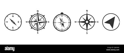 Compass Navigation Icons Set Vector Illustration Stock Vector Image And Art Alamy