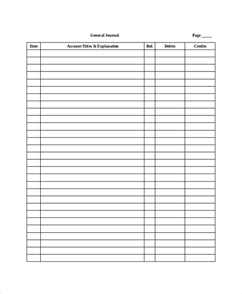 Ledger Paper Template 7 Free Word Pdf Document Download