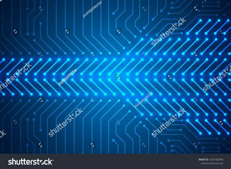 Microchip Technology Background Blue Digital Circuit Stock Vector