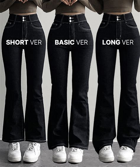 ~xxl[기장선택 부츠컷핏]투버튼 생지 하이웨스트 스판 부츠컷 데님팬츠[청바지 와이드핏 생지청바지 통바지] 29번 에이블리