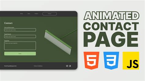 how to create an animated contact page using html css and javascript