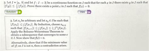 Solved Use Real Analysisx 3 Let I A B And Let F I→ R