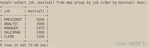 mysql练习题 2 csdn博客