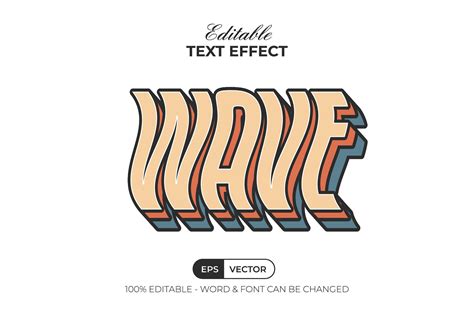 Wave Text Effect Retro Style Graphic By Mockmenot · Creative Fabrica