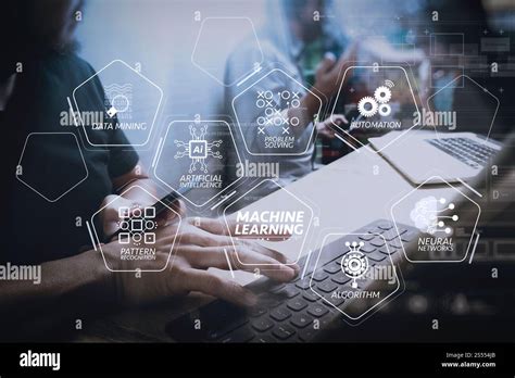 machine learning technology diagram with artificial intelligence ai