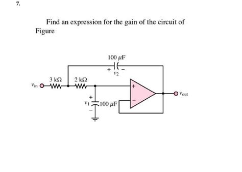 Solved Find An Expression For The Gain Of The Circuit Of Chegg