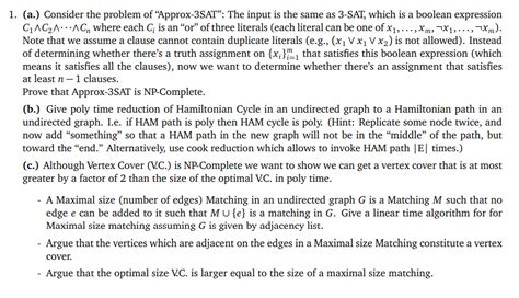solved 1 a consider the problem of approx 3sat” the