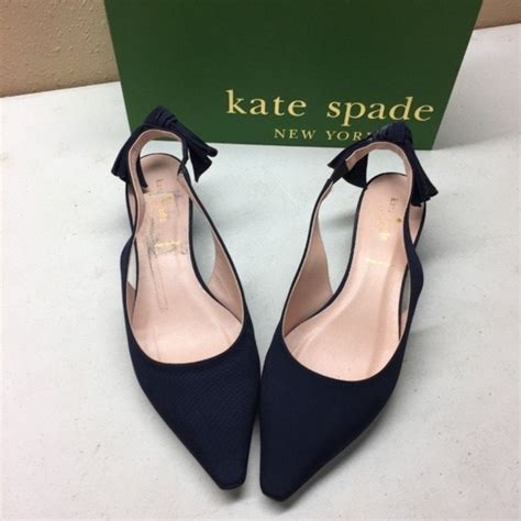 Kate Spade Shoes Kate Spade Navy Slingback Heels Poshmark
