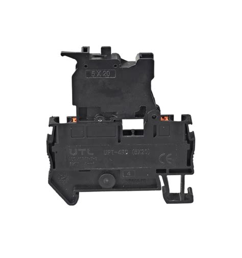 Utl Upt 4rd Black Push In Connection Fuse Terminal Block With Led