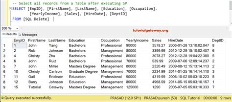 Sql Delete Statement