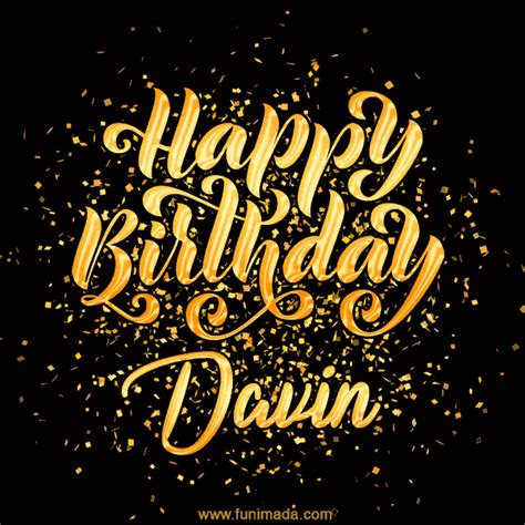 Happy Birthday Davin  Golden Glitter Animation Download On