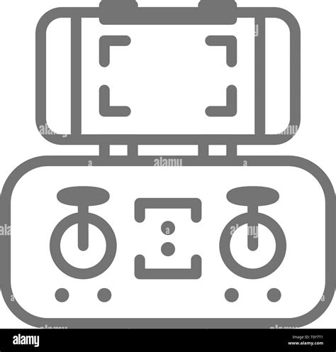 Mobile Control Panel For Drone Remote Controller Gamepad Line Icon Stock Vector Image And Art