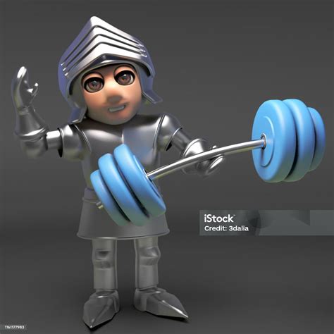 갑옷에 건강한 중세 기사는 몇 가지 무거운 무게를 들어 3d 그림 0명에 대한 스톡 사진 및 기타 이미지 0명 검 고대의 Istock