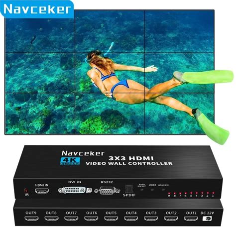 4k hdmi video wall controller 3x3 hdmi dvi video wall processor 1x2 1x4