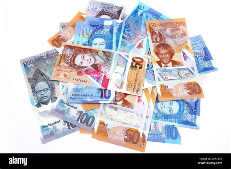 Pile Of 2019 Issue Vertical Format Polymer Eastern Caribbean Central Bank Dollars Banknotes