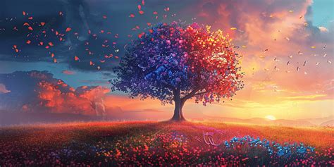 화려한 단풍 나무 가을 화려하게 장식 나무 화려한 잎 가을 배경 일러스트 및 사진 무료 다운로드 Pngtree