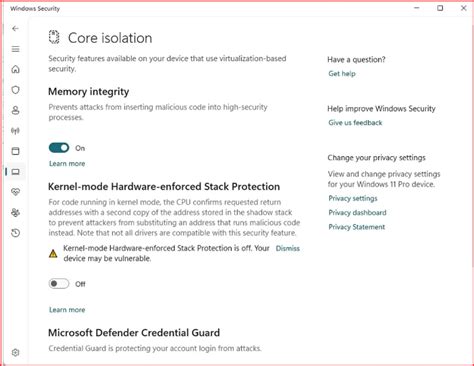 Microsoft Defender Güncelleştirmesi Hardware Stack Protectionda