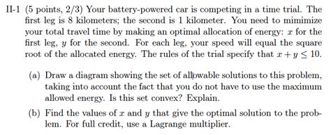 II Draw A Diagram Showing The Set Of Allowable Chegg