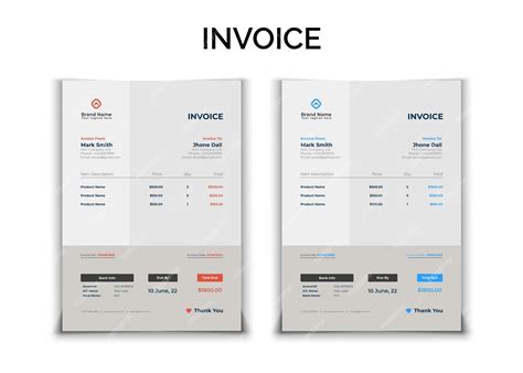 Premium Vector Minimal Invoice Template Vector Design