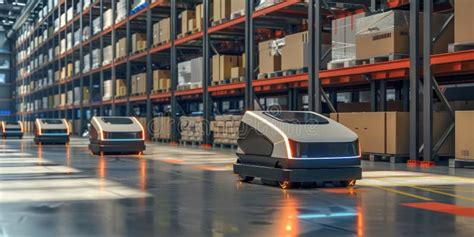 Modern Automated Warehouse Has Robotics And Conveyor Systems Powered By Cuttingedge Technology