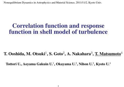[ppt] correlation function and response function in shell model of